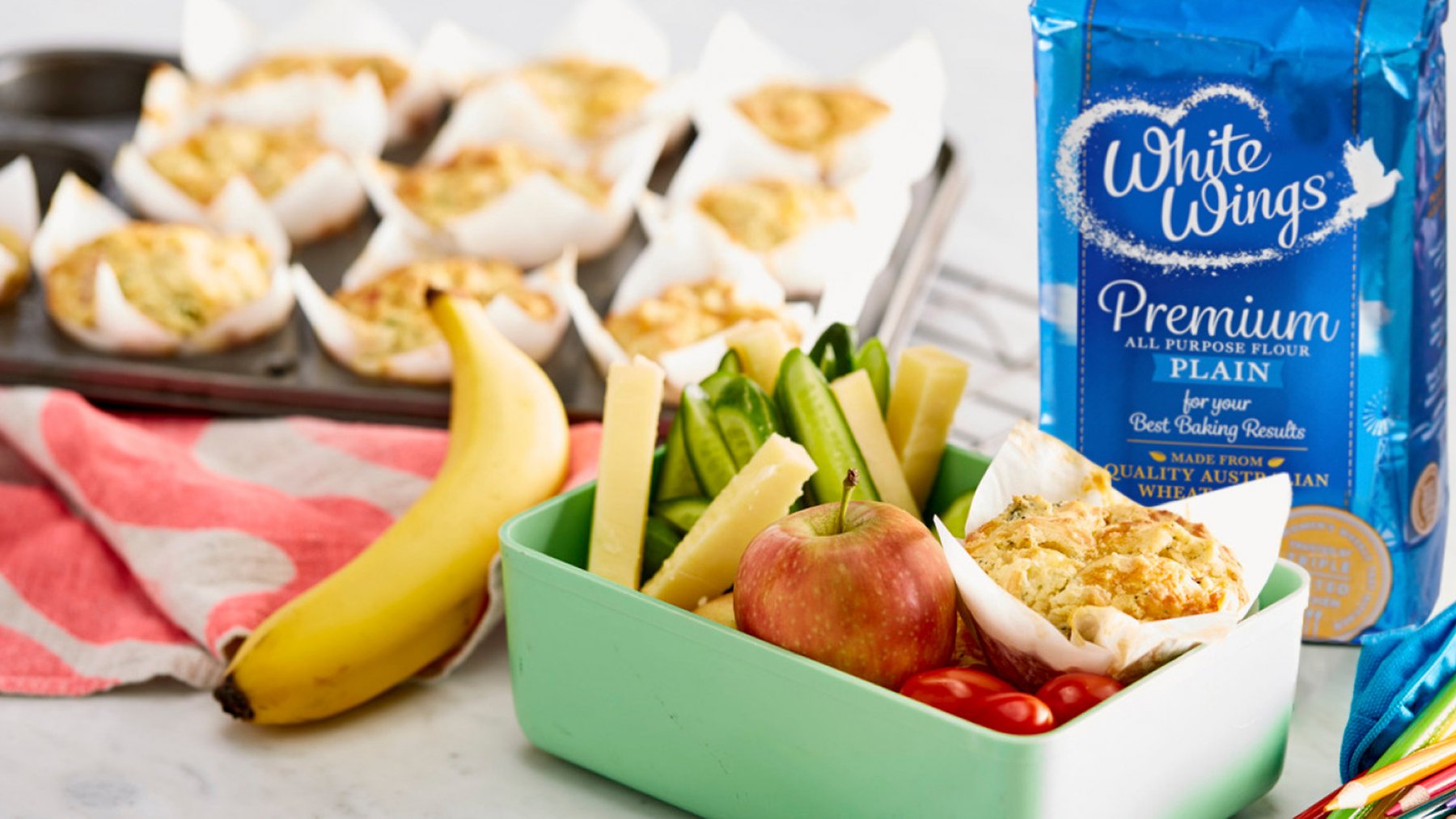 Cheesy Lunchbox Muffins | White Wings