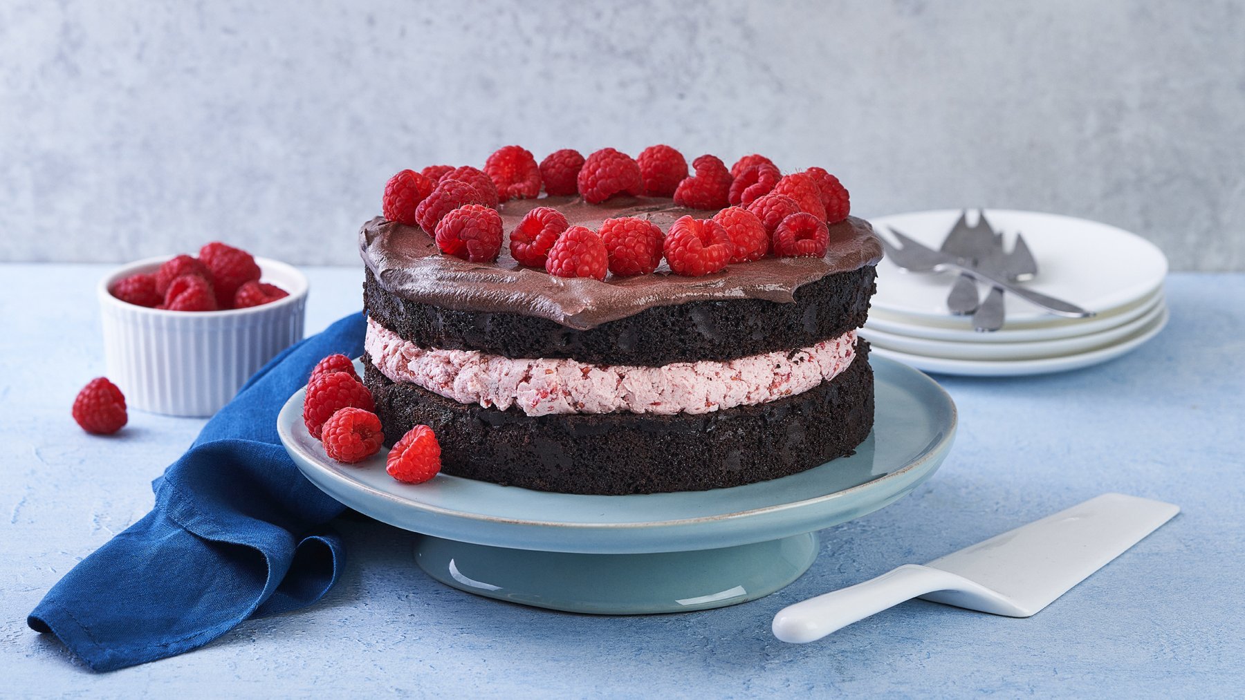 Chocolate & Raspberry Layer Cake | White Wings