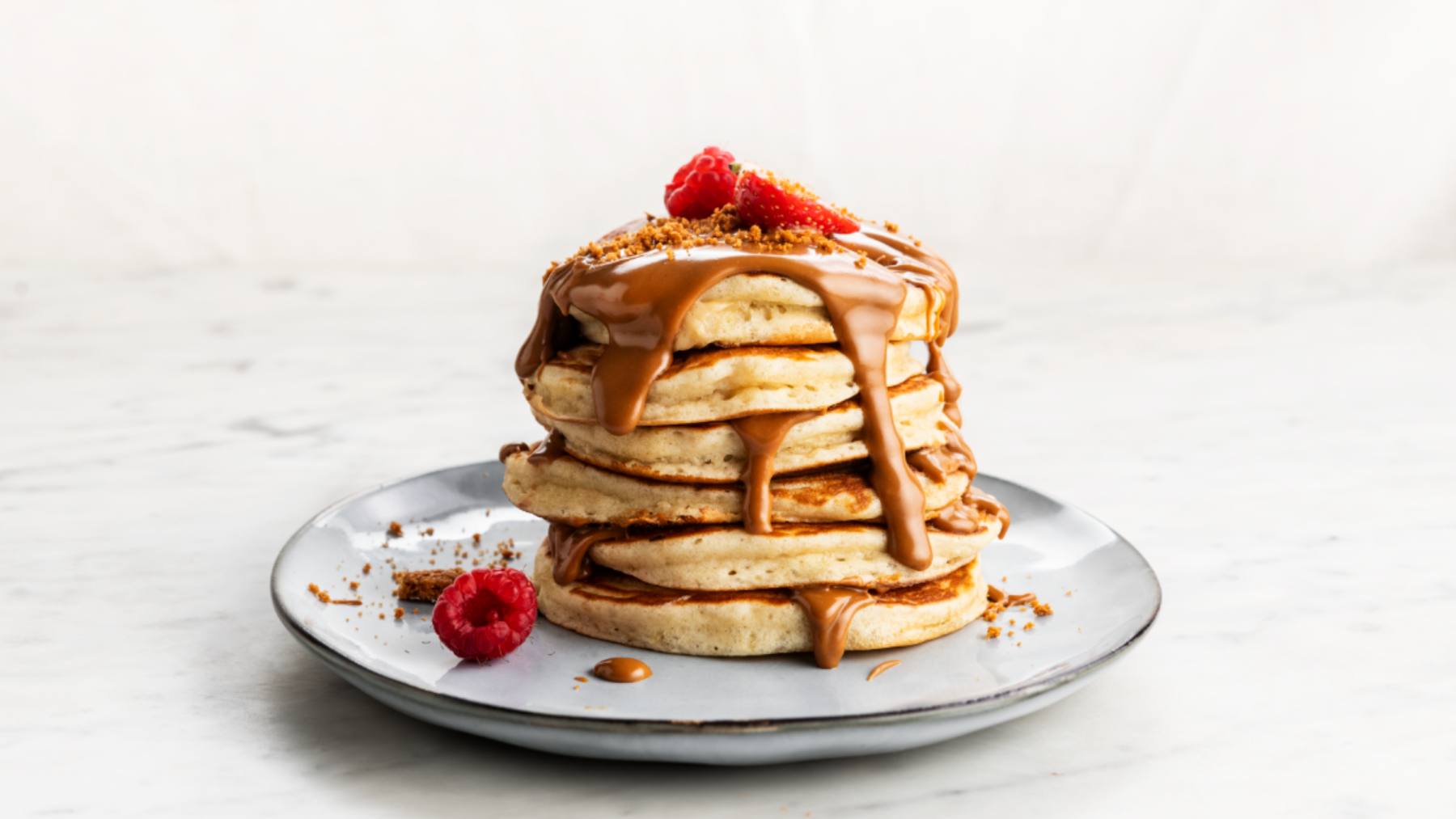 Pancakes Topped with Biscoff® Spread | White Wings